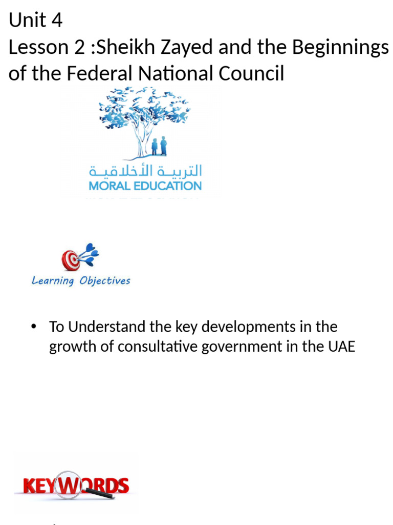 1lesson 2 Sheikh Zayed and The Beginnings of The Federal National Council | PDF