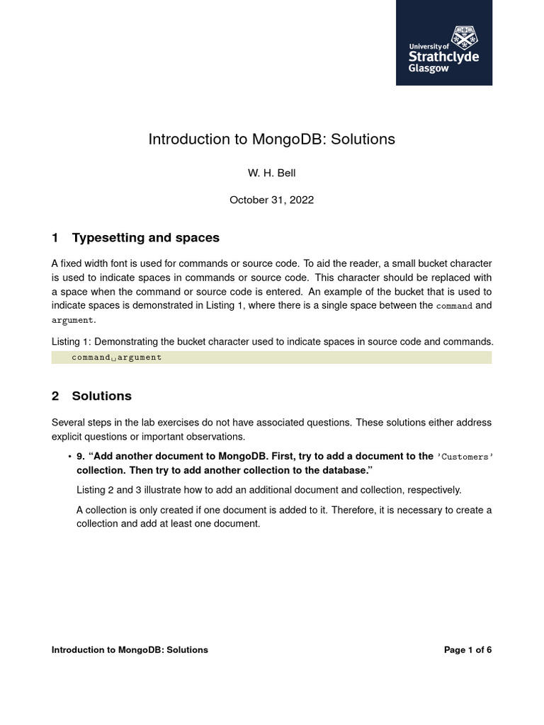 introduction-to-mongodb-solutions-2 | PDF introduction-to-mongodb-solutions-2 | PDF