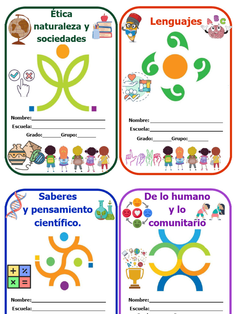 PORTADAS LIBRETAS CAMPOS FORMATIVOS | PDF