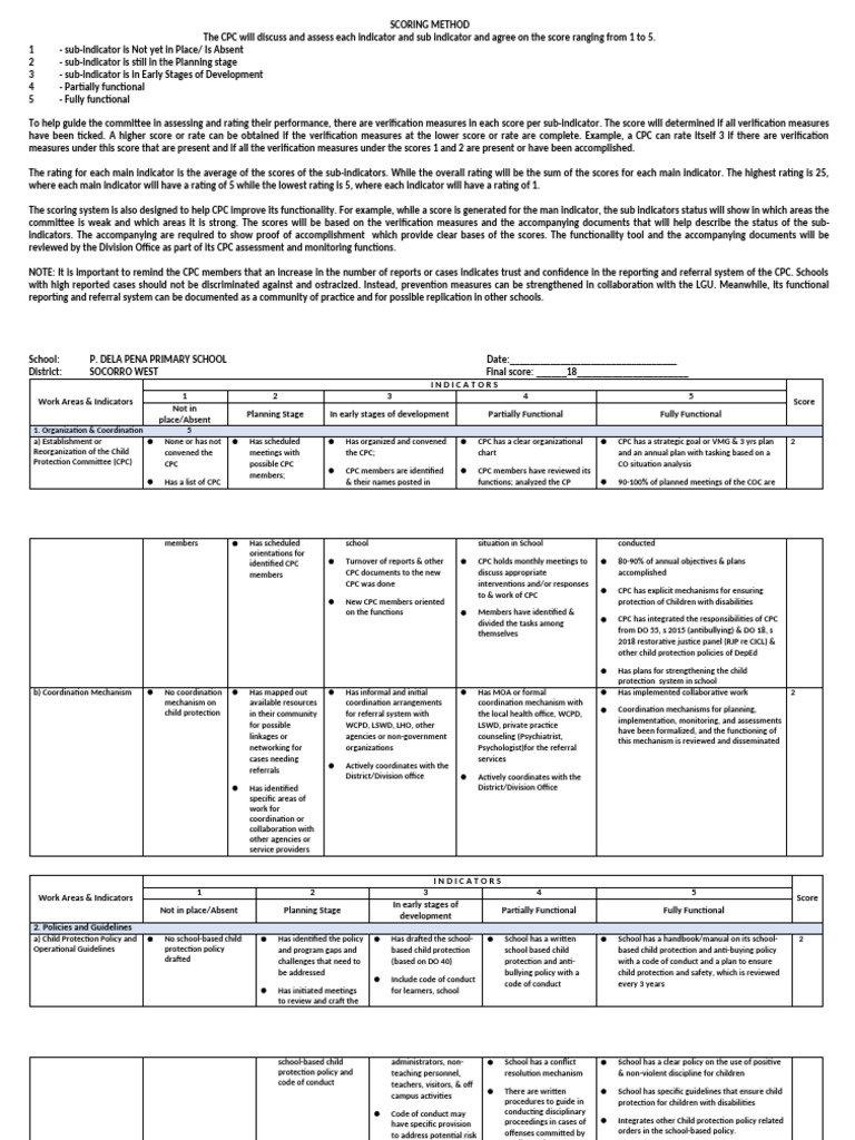 PDPS Functionality Tool of Child Protection Committee CPC | PDF