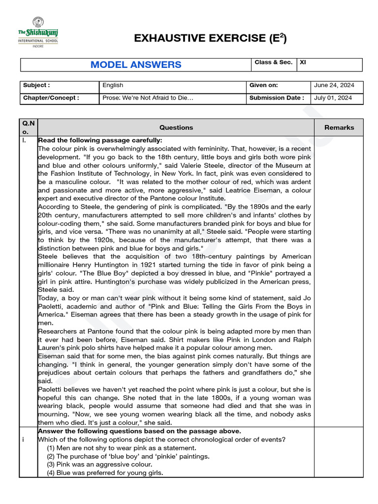 We're Not Afraid To Die... E2 (Answers) | PDF