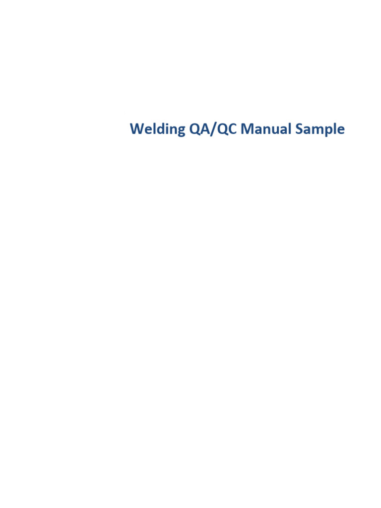 Welding Quality Manual Sample | PDF