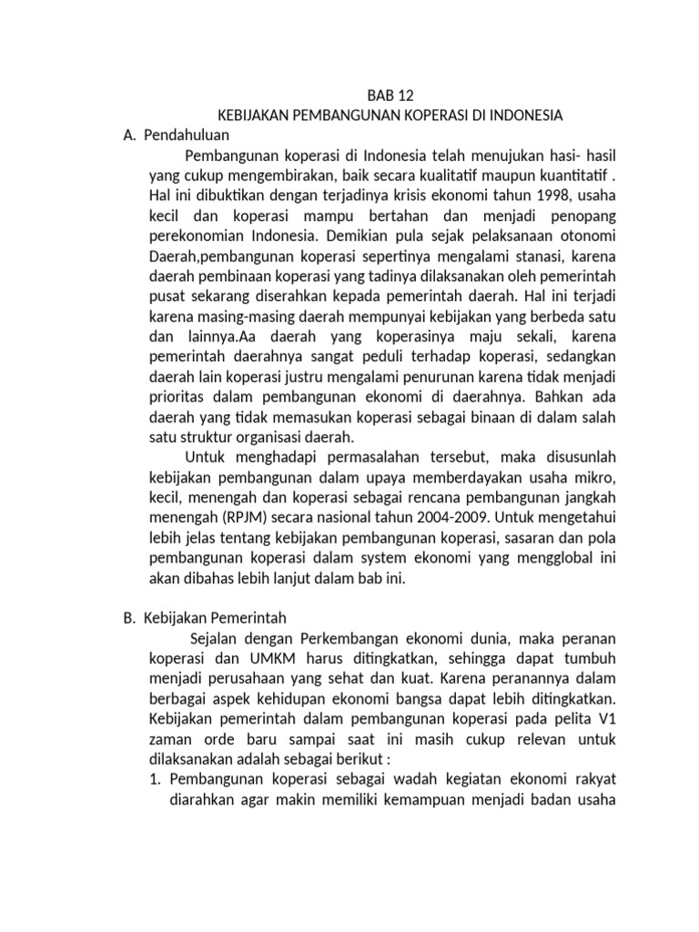 Ekonomi Koperasi Bab 12 | PDF