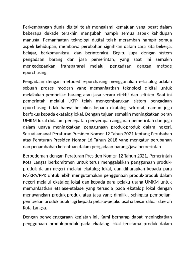 Pidato Pak PJ Sekda | PDF