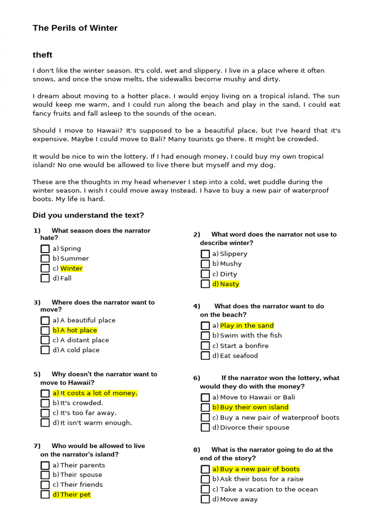 The Perils of Winter | PDF