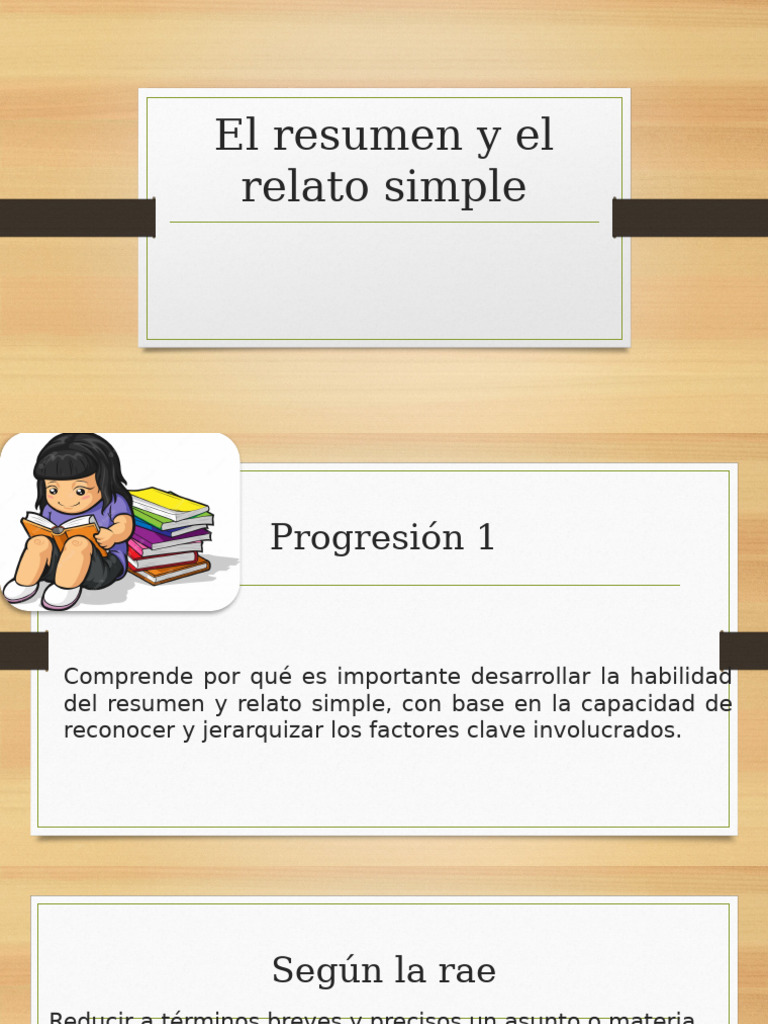 1. El resumen y el relato simple | PDF
