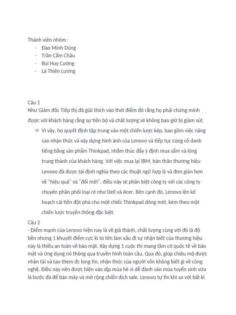 Case Study Lenovo | PDF