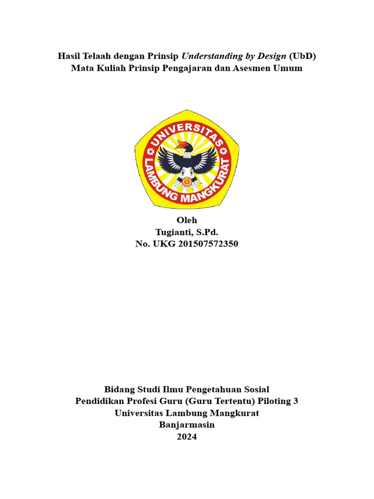 Hasil Telaah Prinsip Understanding by Design | PDF