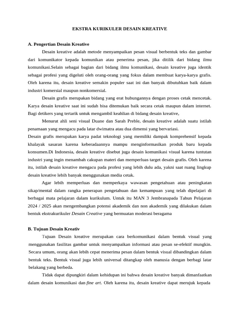 EKSTRAKURIKULER Desain Grafis | PDF