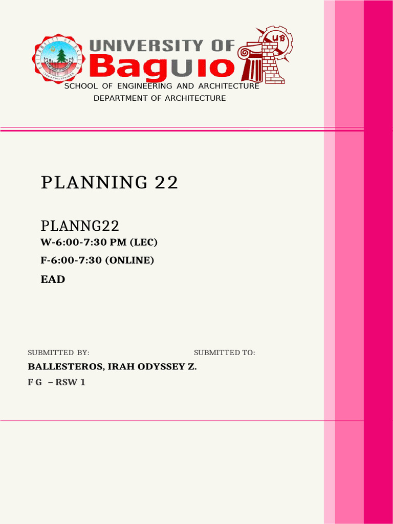 RSW 1 Planning Ballesteros | PDF