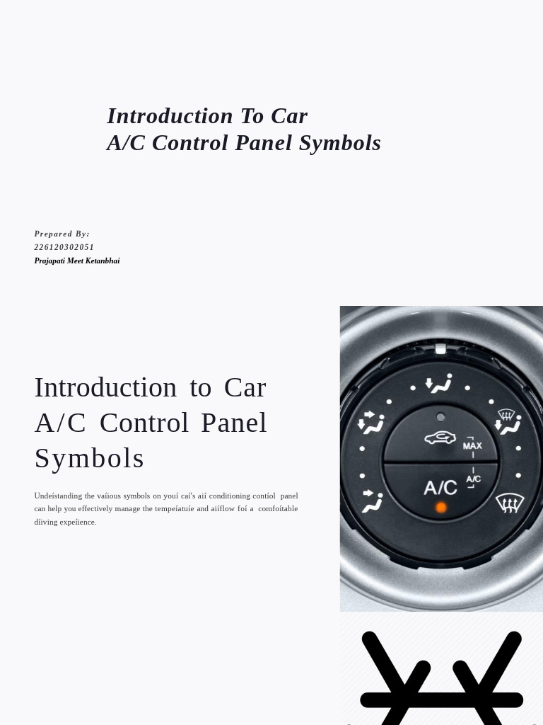 Introduction To Car AC Control Panel Symbols | PDF