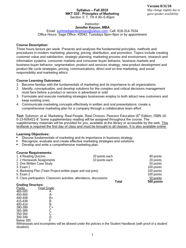 MKT 310 03 Keysor | PDF