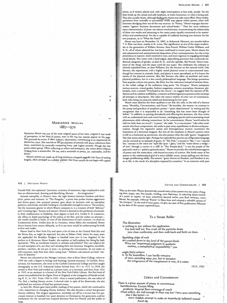 Moore - Poems | PDF