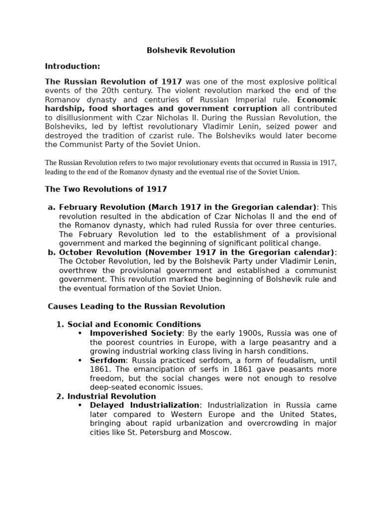 Bolshevik Revolution | PDF