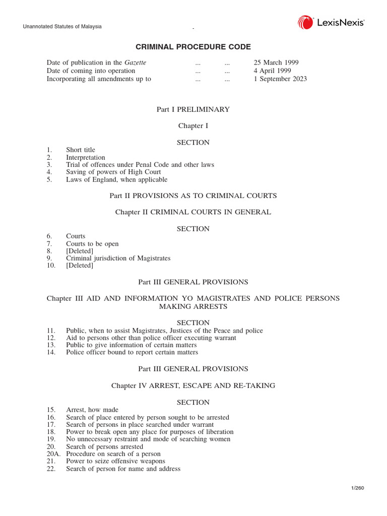 (My) Criminal Procedure Code | PDF