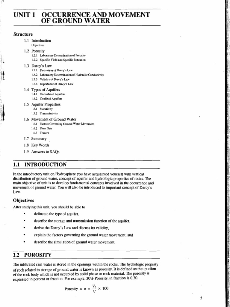 Occurrence and Movement of Ground Water | PDF