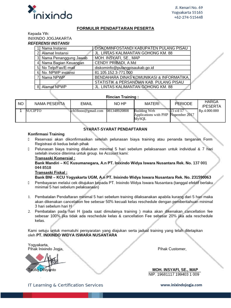 Form Registrasi | PDF