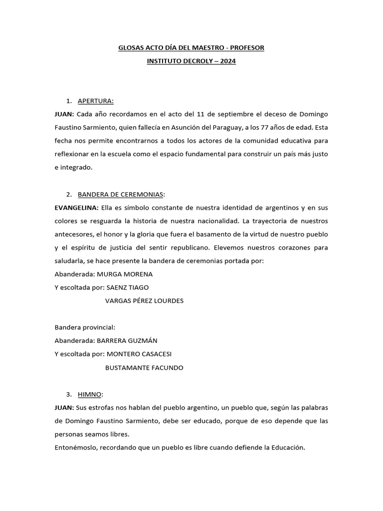 Glosas Acto | PDF