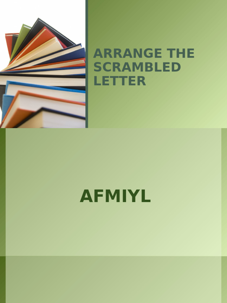Arrange The Scrambled Letter | PDF