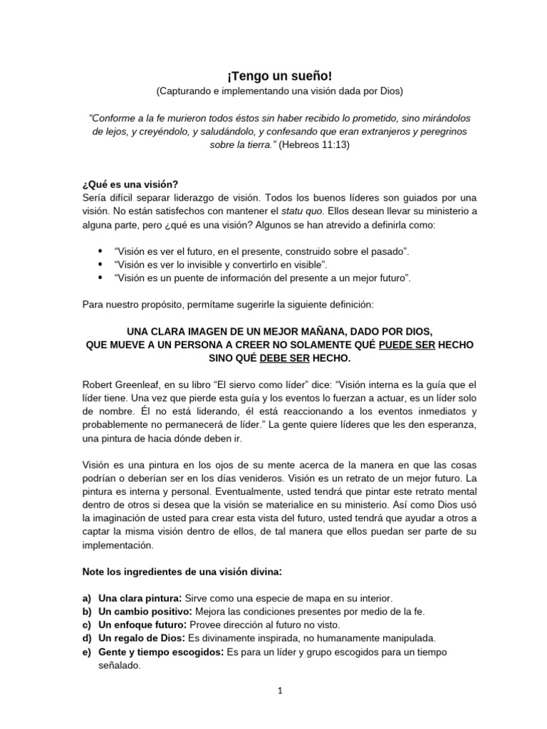 Tengo Un Sueño | PDF