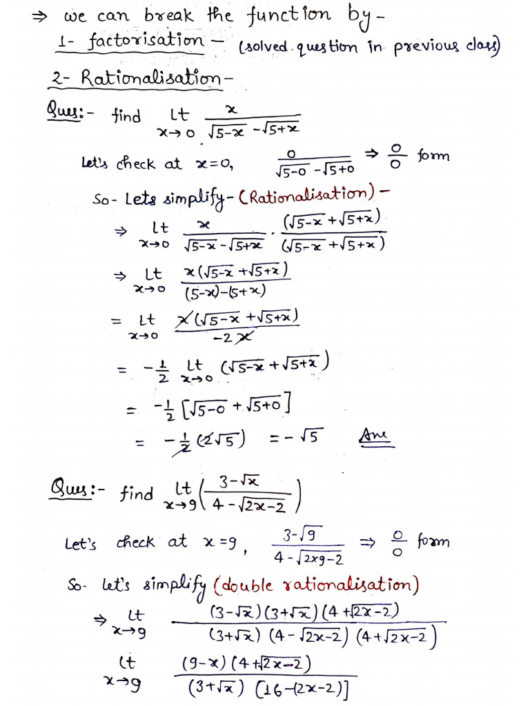 Lecture 16 _ Calculus classroom notes | PDF