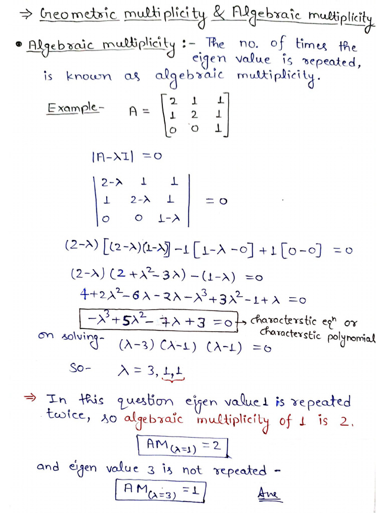 Lecture 13 - Algebra of Matrices Classroom Notes | PDF