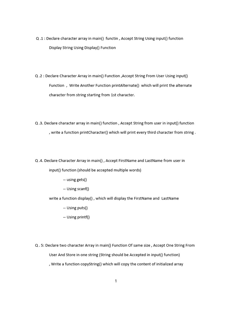 C Prog Assignment 1 String | PDF
