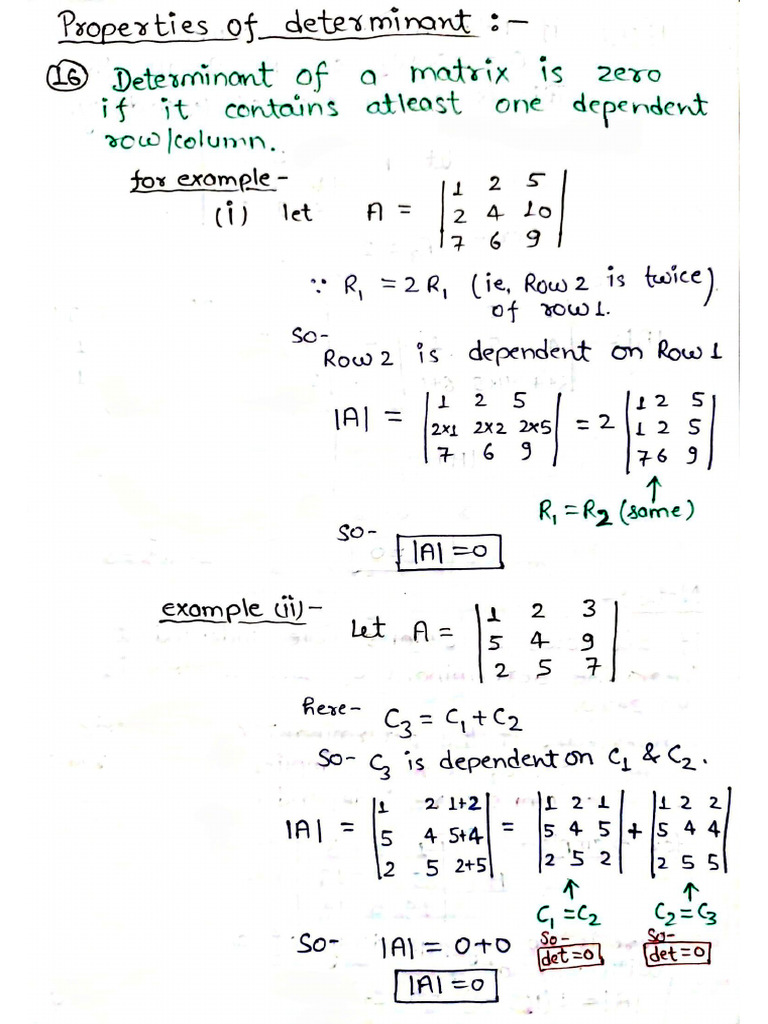 Lecture 5 _ Algebra of matrices classroom notes | PDF