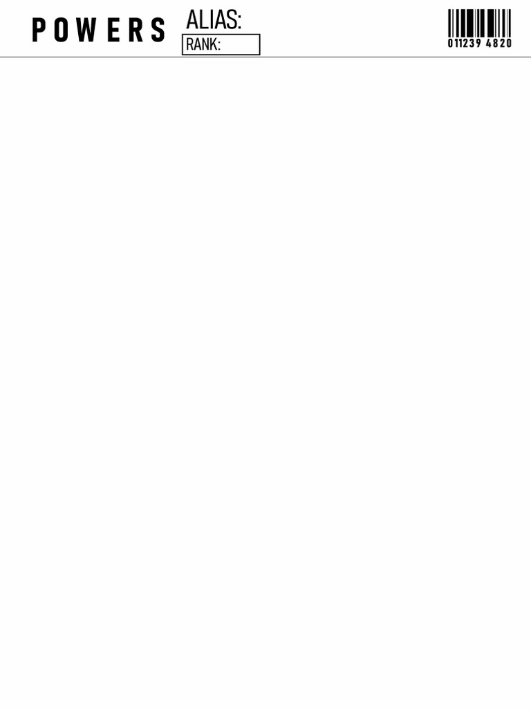 Multiverse Character Sheet Powers Fillable | PDF