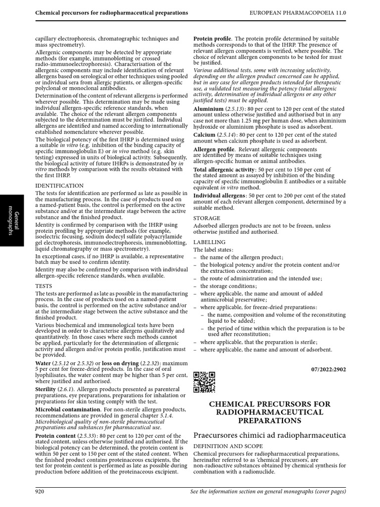 Chemical Precursors For Radiopharmaceutical Preparations | PDF ...