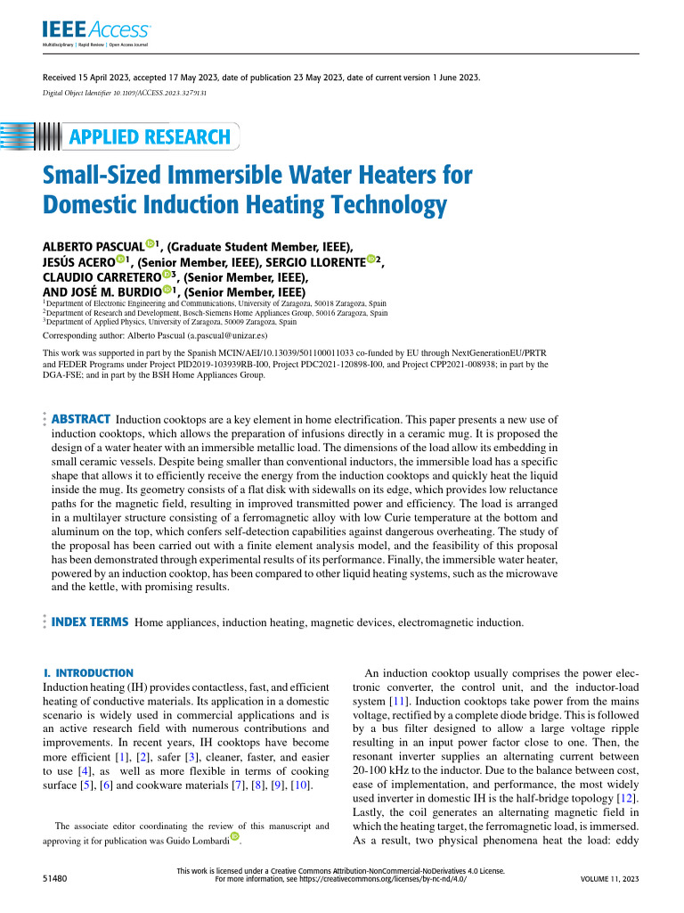 Small-Sized Immersible Water Heaters For Domestic Induction Heating ...