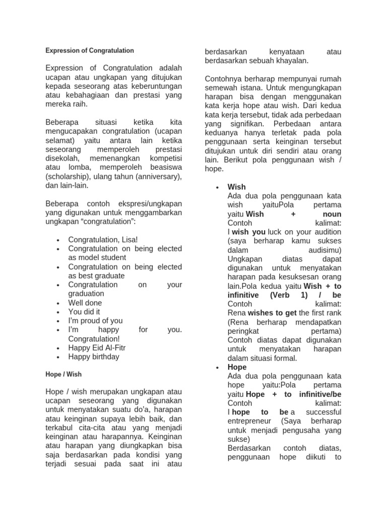Expression of Congratulation | PDF