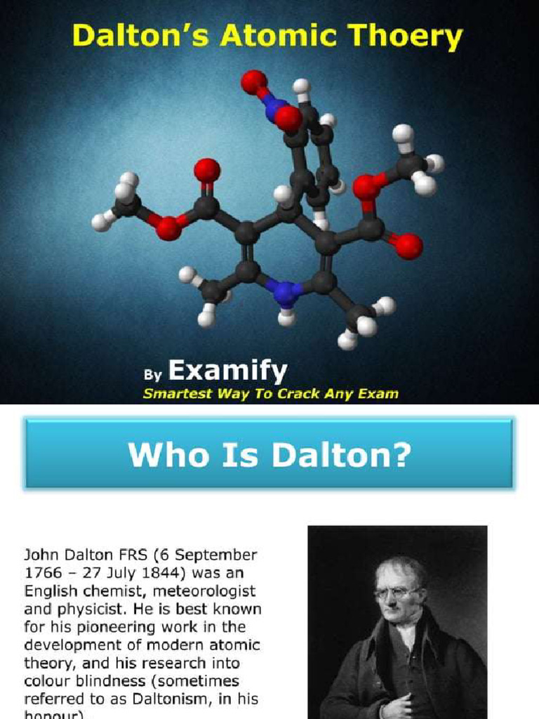 Daltons Atomic Theory | PDF