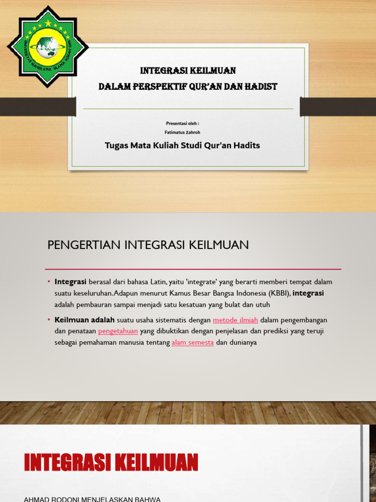 Integrasi Keilmuan Dalam Prespektif Alquran | PDF