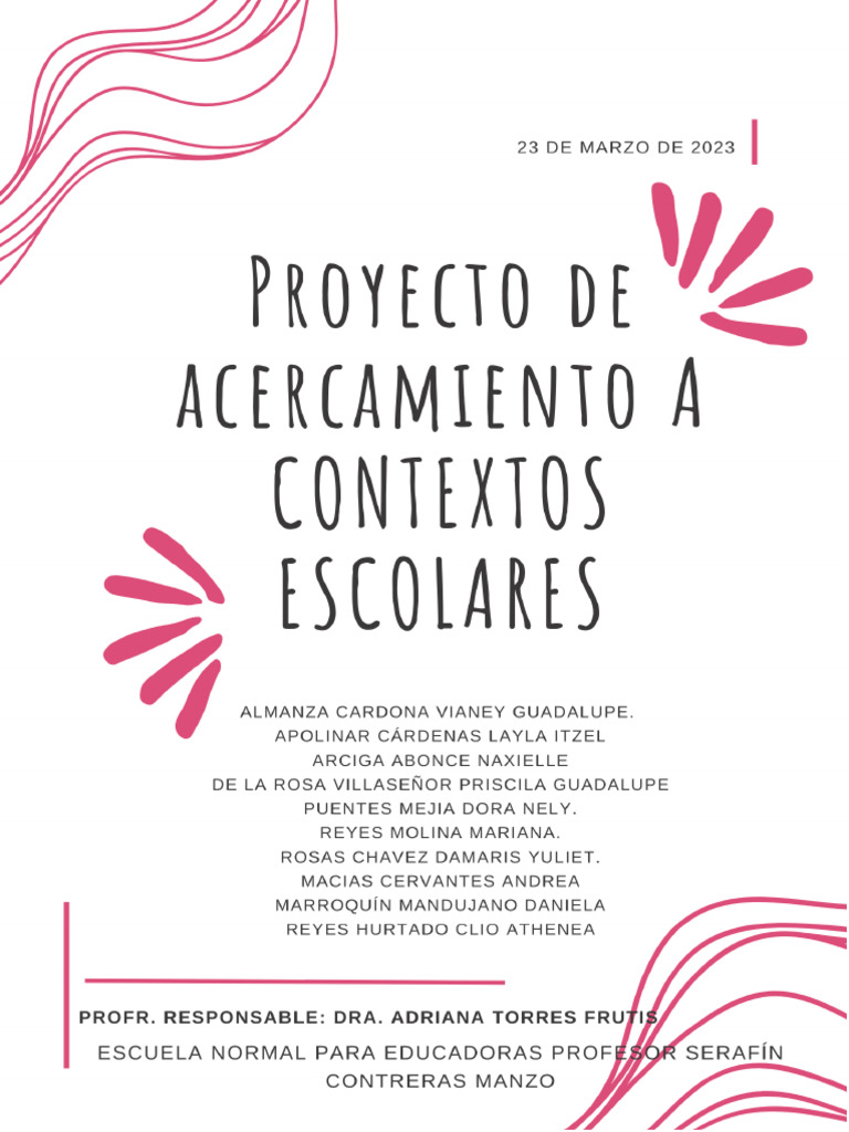 Proyecto de Acercamiento A Un Contexto Escolar | PDF