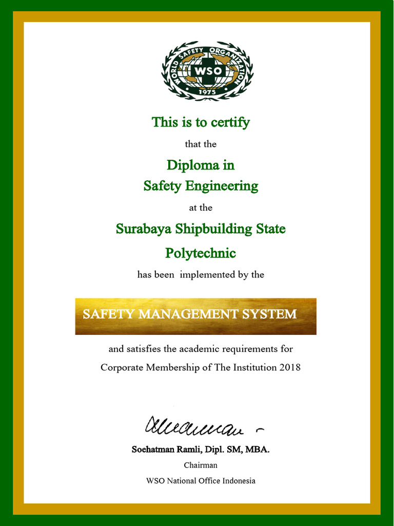 Safety Engineering Certificate | PDF | Business | Computers