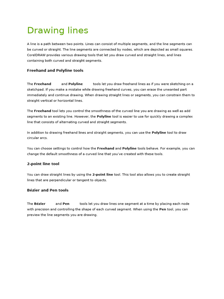 Drawing Lines in CorelDraw | PDF