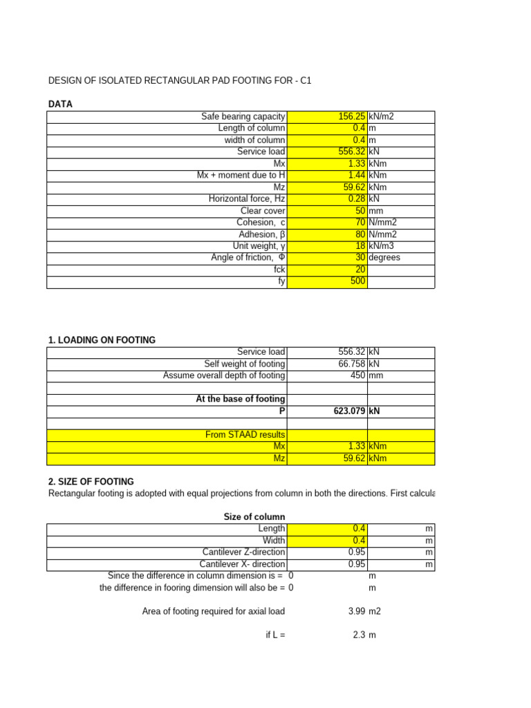 Isolated Footings With Axial Loads and Moments - Master New Design WITH ...