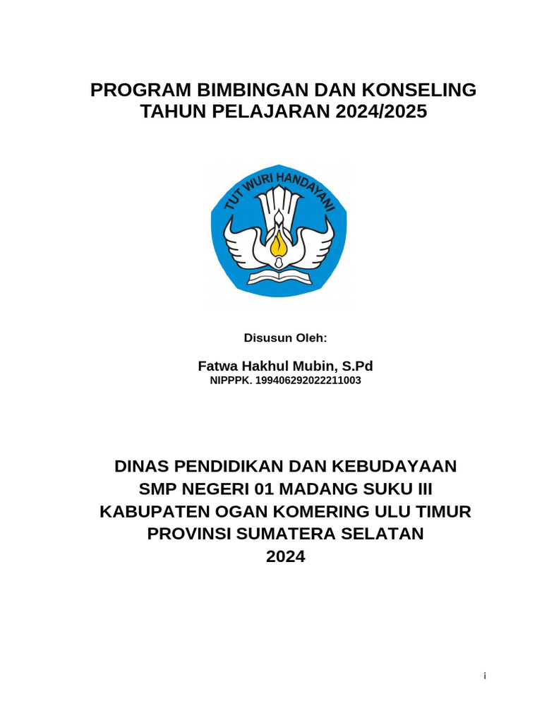 Program Kerja BK Tahun 2024-2025 | PDF