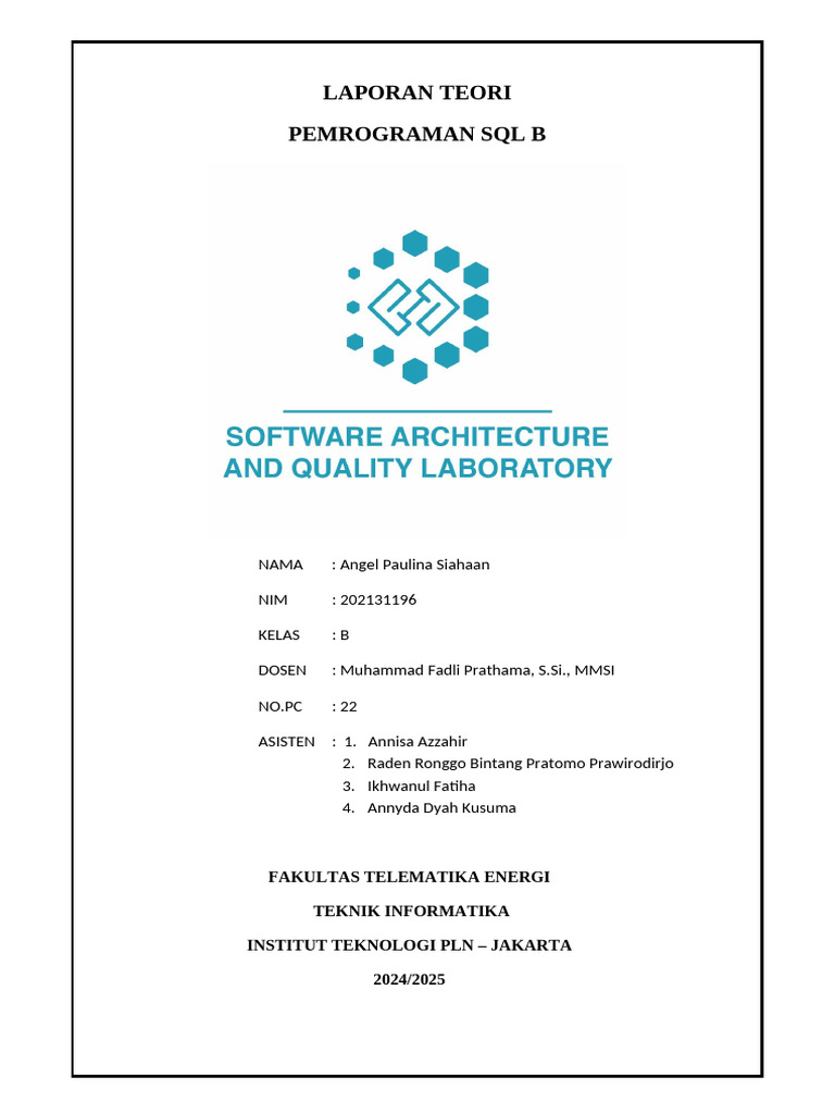 Laporan Project_Angel Paulina_202131196 | PDF