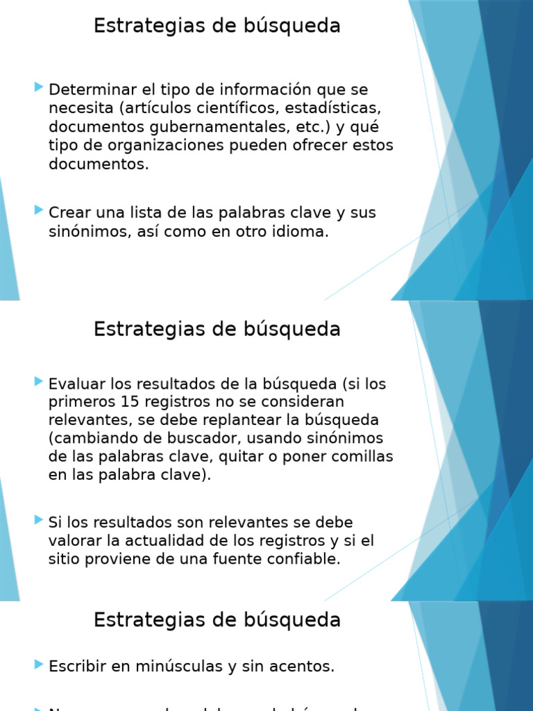 Estrategias de B Squeda Presentaci N | PDF