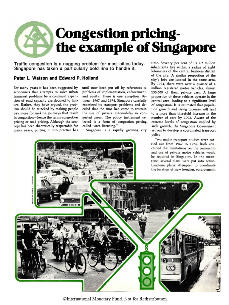 Congestion Pricing Singapore | PDF
