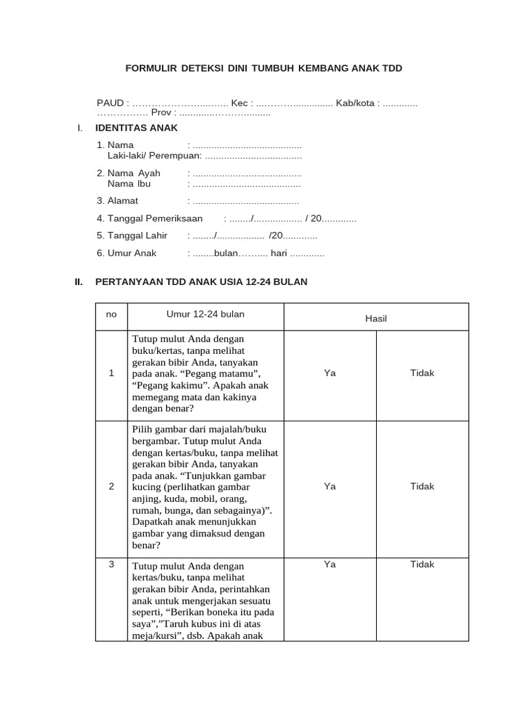 Formulir TDD | PDF