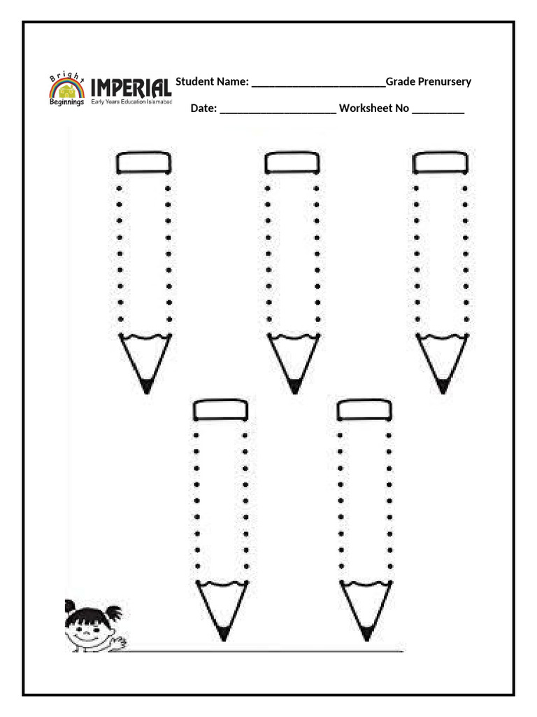 Prenursery Student Worksheet Template | PDF | Career & Growth | Art