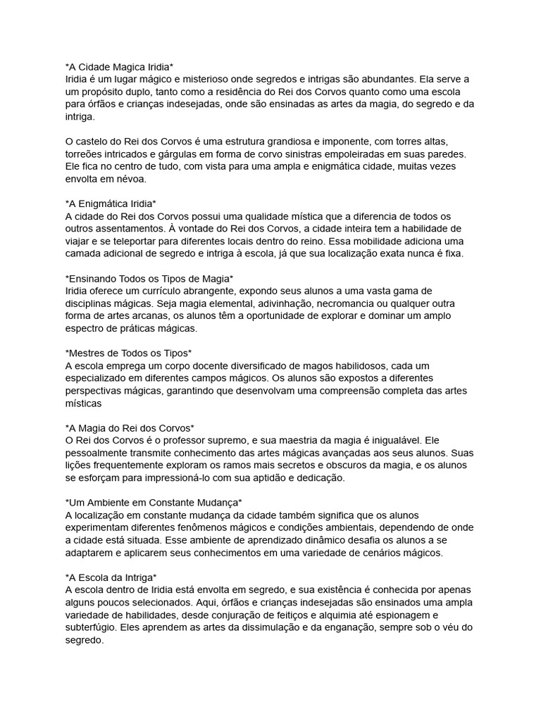 O Rei, O Castelo e A Magia | PDF