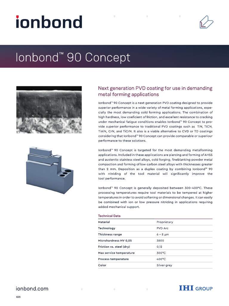 IONBOND FACT SHEET FM Ionbond 90 Concept EN Web | PDF