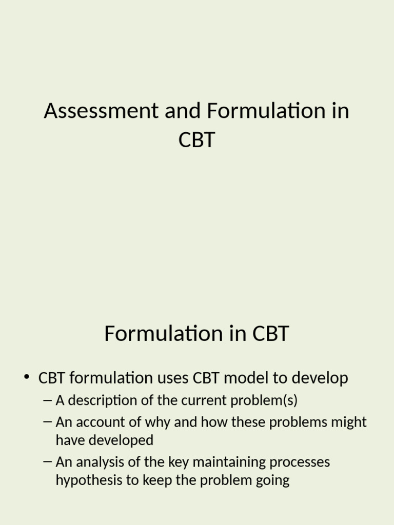Assessment and Formulation Case Presentation | PDF