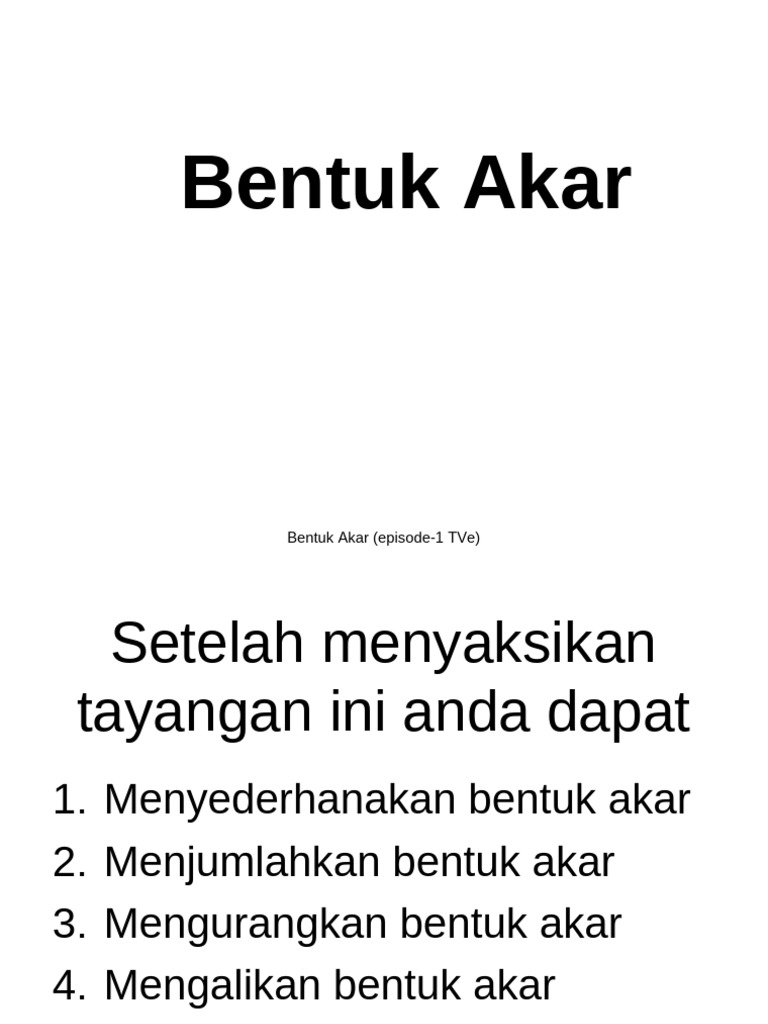 Bentuk Akar | PDF