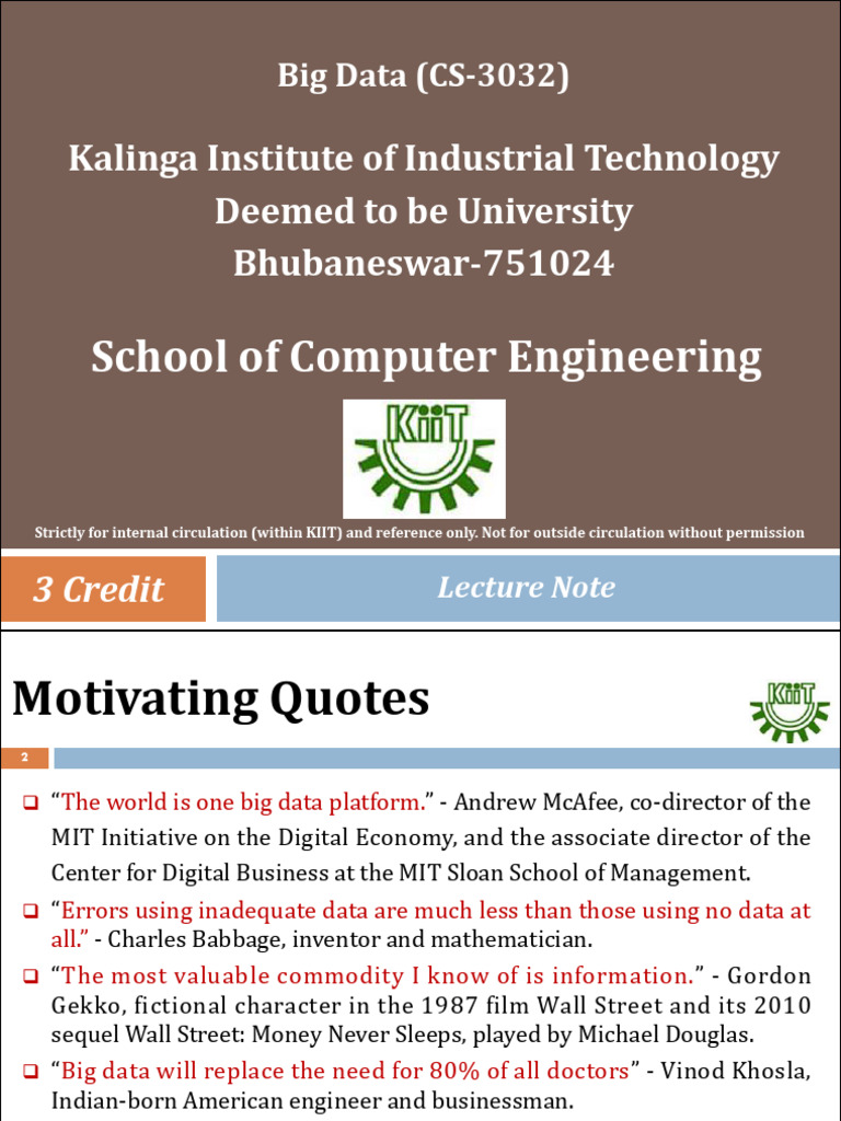 Unit 1 - BD - Introduction To Big Data | PDF | Big Data | Databases