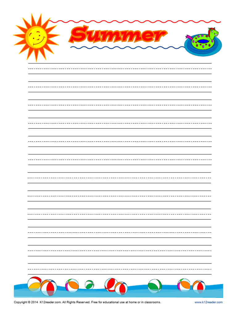 Summer Writing Paper | PDF